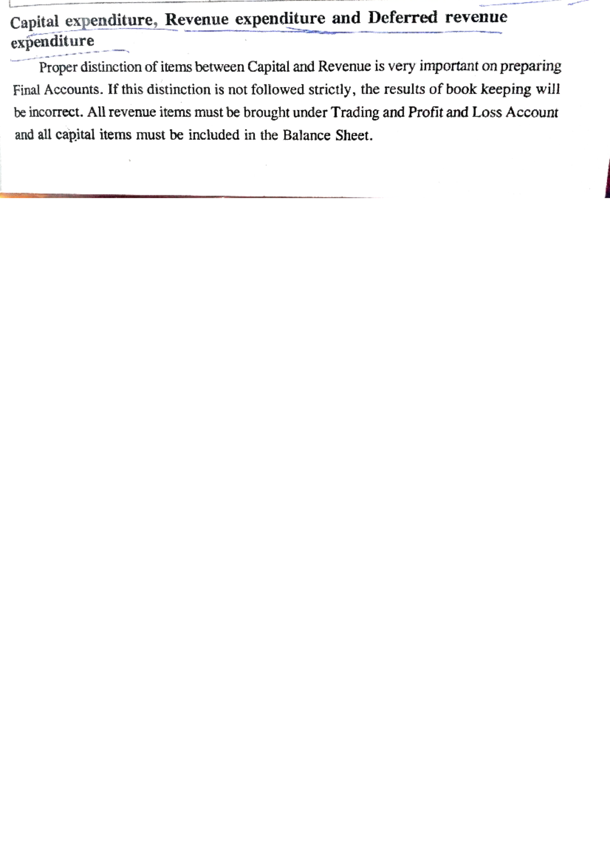 Capital Expenditure , Revenue expenditure and Deferred revenue ...