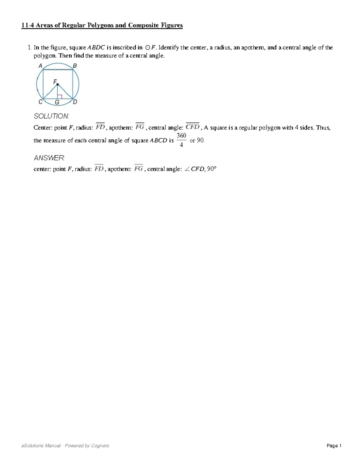 11-4 areas of regular polygons and composite figures - In the figure ...