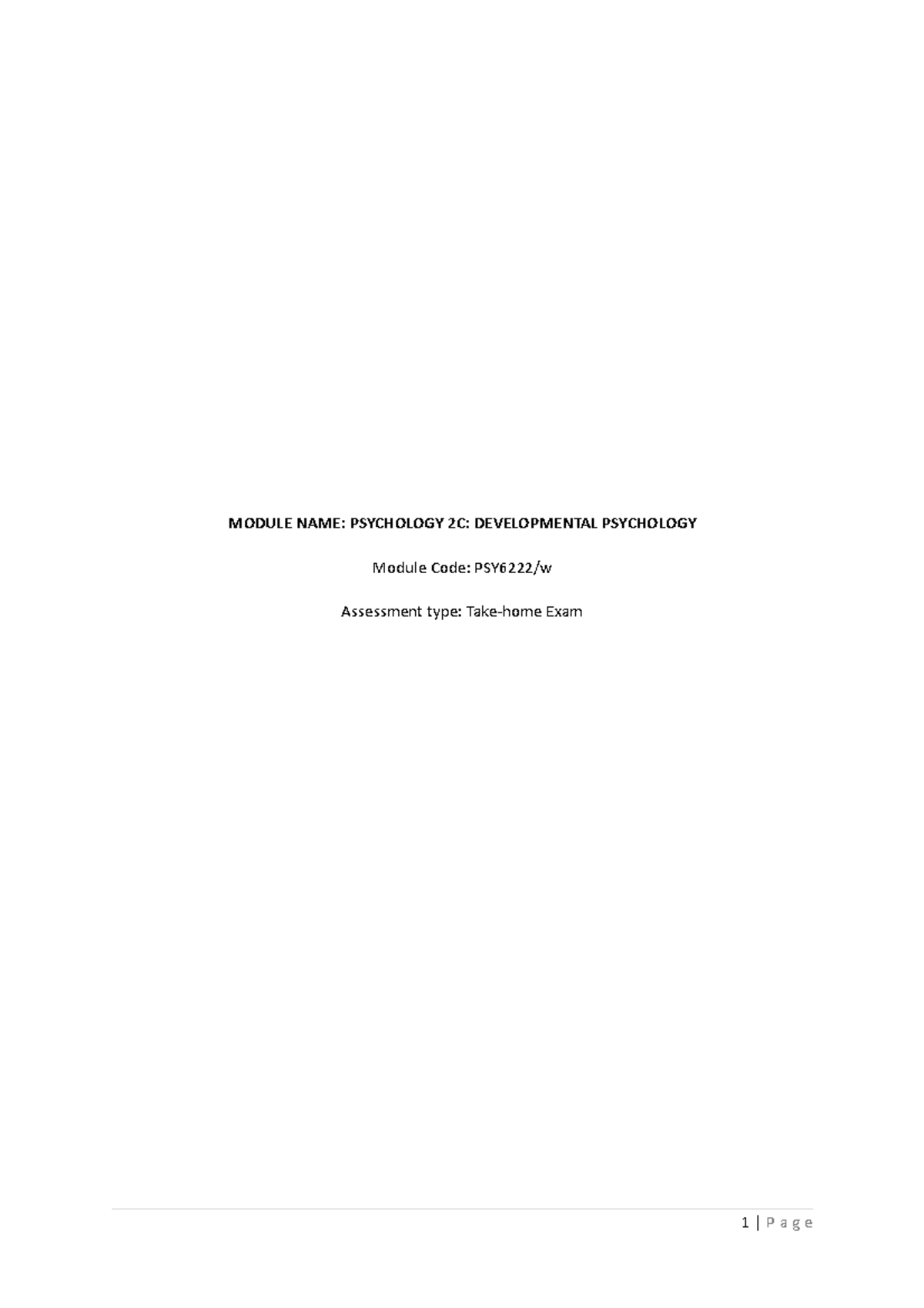 PSY-6222-THEQ2 - This relates to Q2 of the Take home-exam - MODULE NAME ...