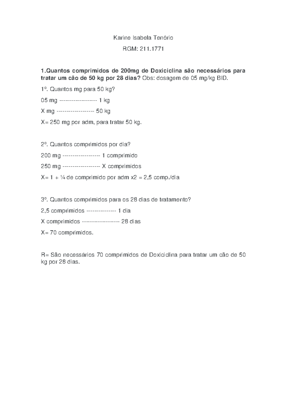 Karine Tenório - Atividade Farmaco - Karine Isabela Tenório RGM: 211. 1 ...