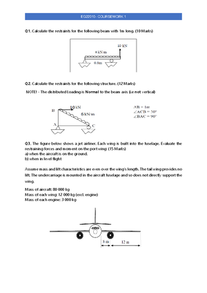 Restraints tutorial - 1 EG22010 S olid Mechanics Restraints Calculate ...