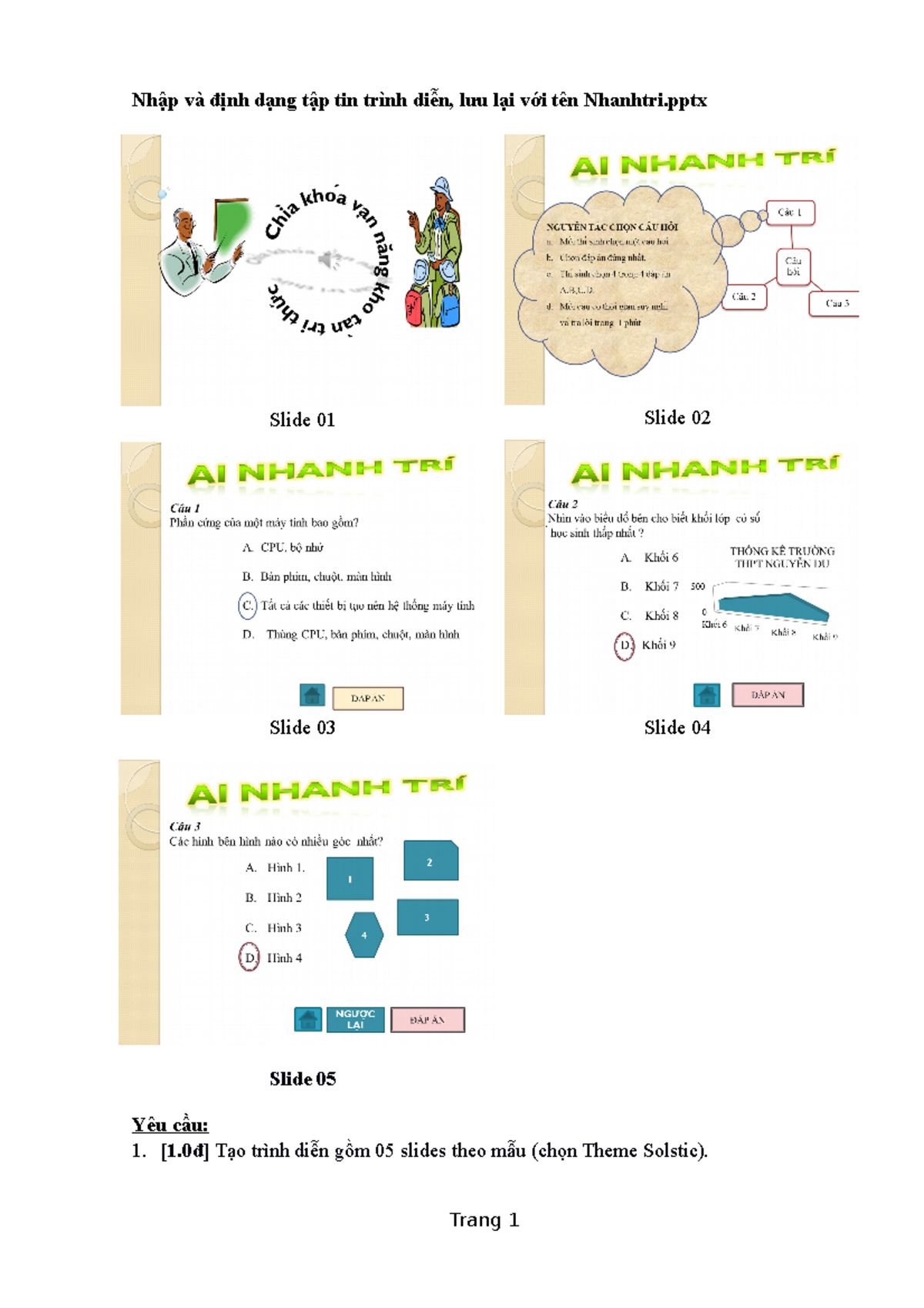 Bai tap powerpoint 6 - Bài tập power point - Nhập và định dạng tập tin ...