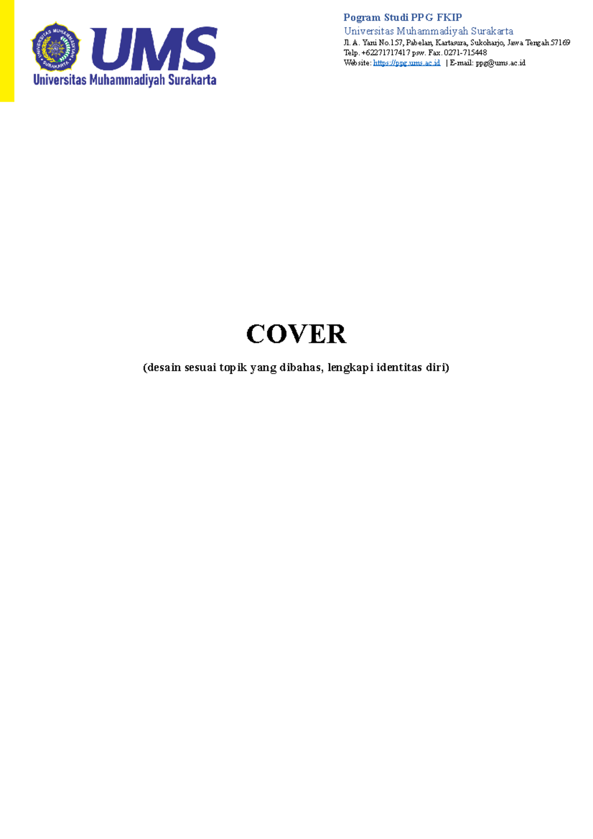 Template UMS - tugas - COVER (desain sesuai topik yang dibahas ...