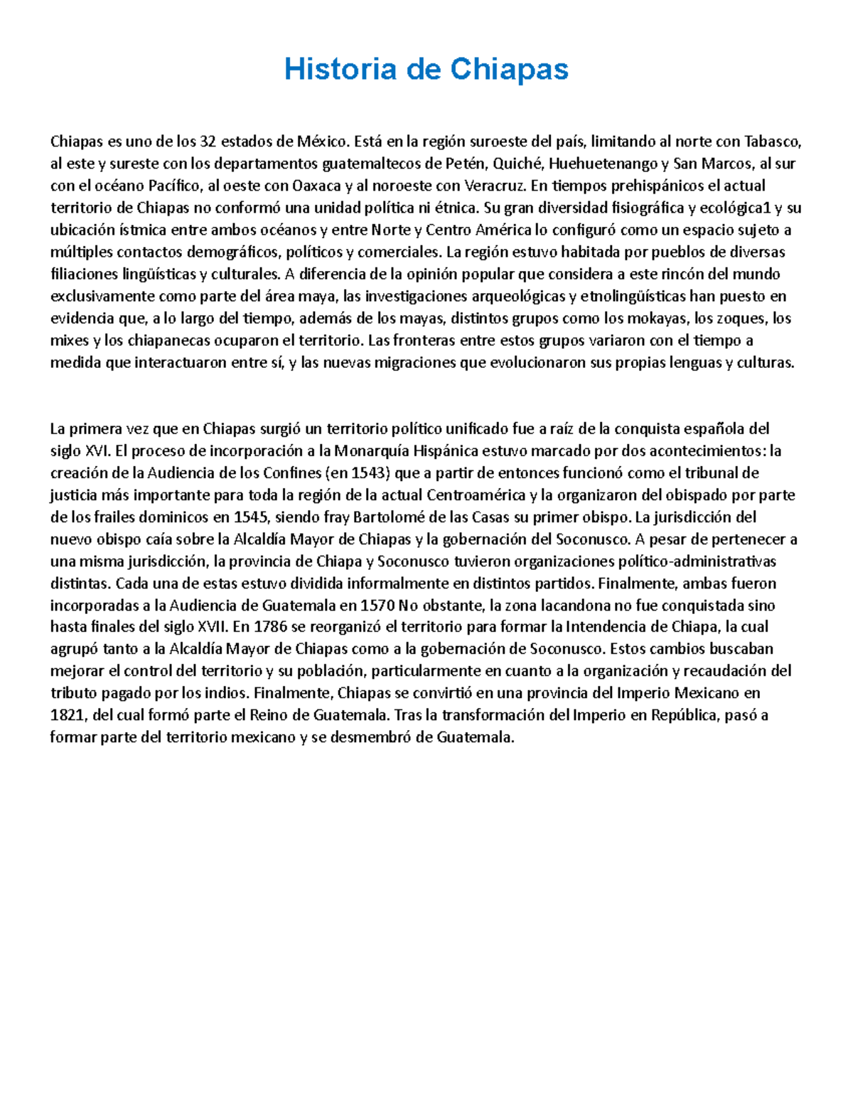 Reportaje de Chiapas con todas su culturas - Historia de Chiapas Chiapas es uno de los 32 ...