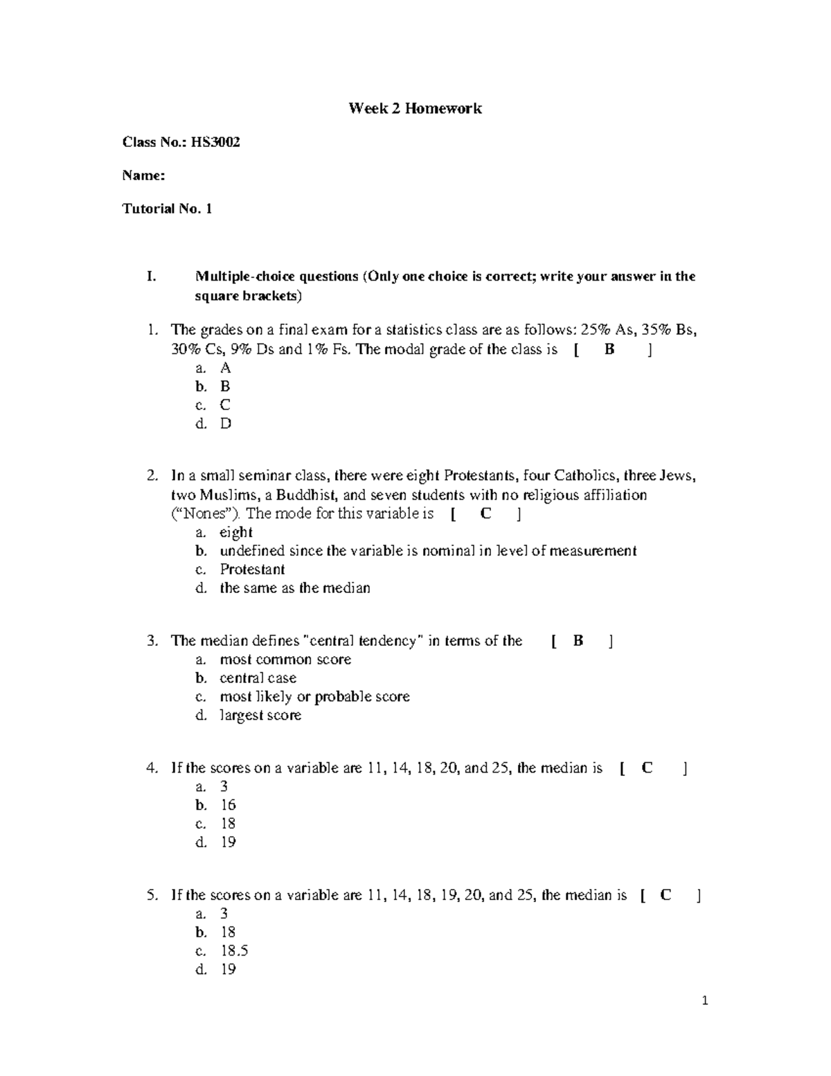HS3002 Week 2 Homework - Week 2 Homework Class No.: HS Name: Timothy ...