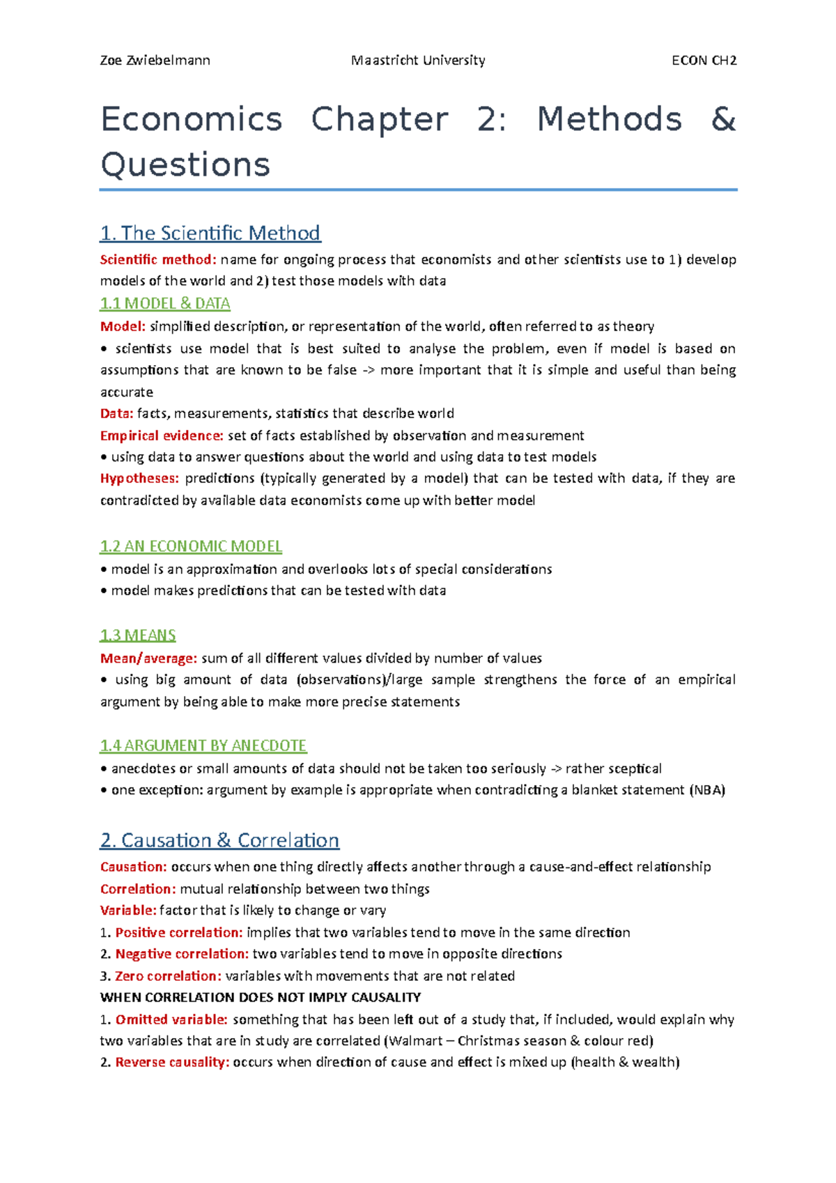 Economics Chapter 2 - Economic and Social History - Zoe Zwiebelmann ...