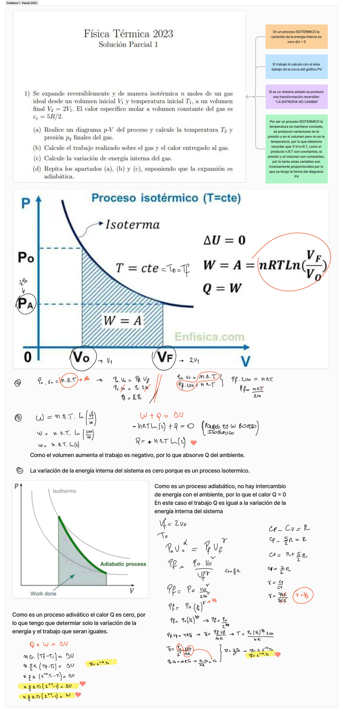 Térmica - Resolución de problemas - Si es un sistema aislado se produce ...