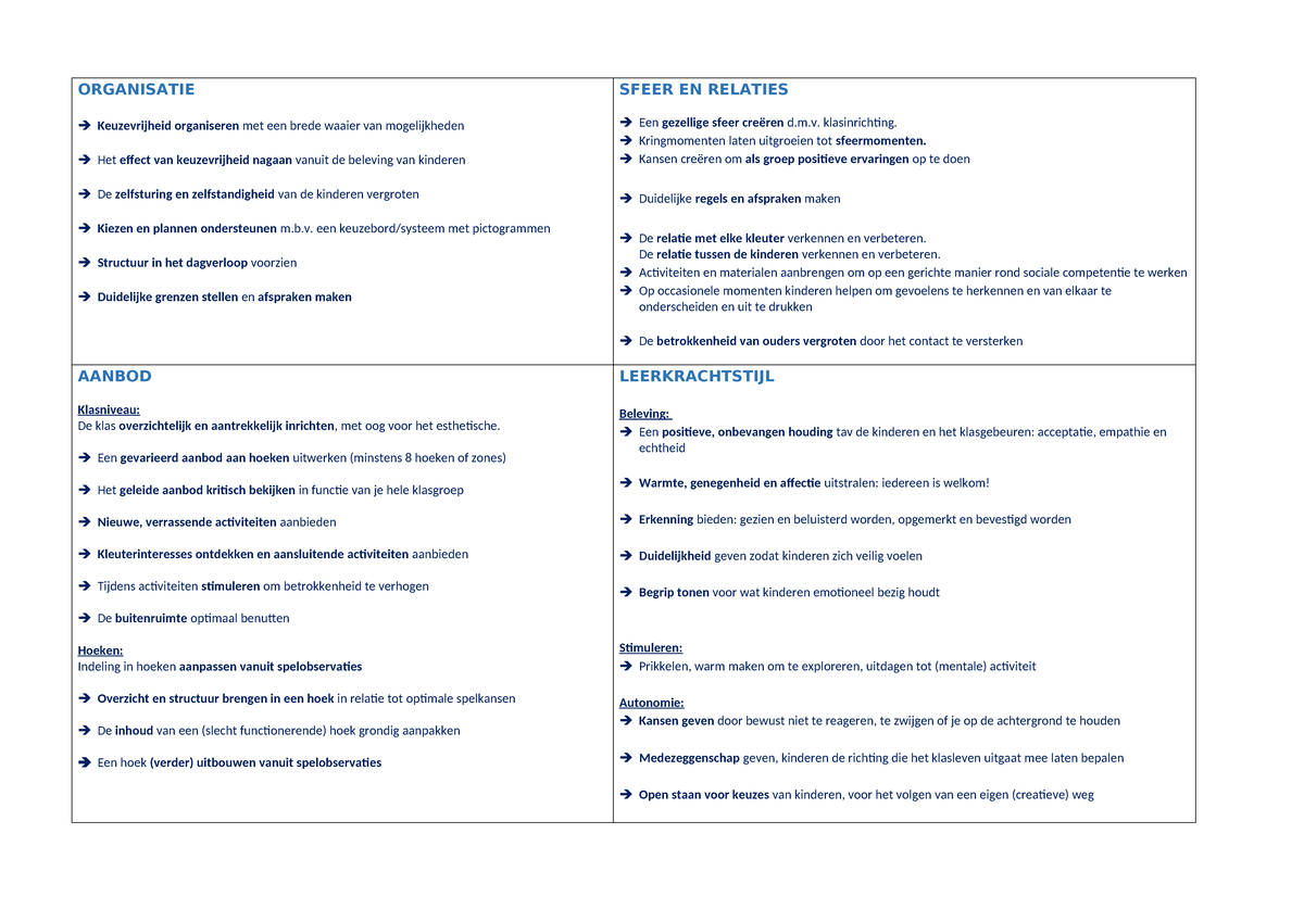 4-factorenmodel - 4 factorenmodel - ORGANISATIE Keuzevrijheid ...
