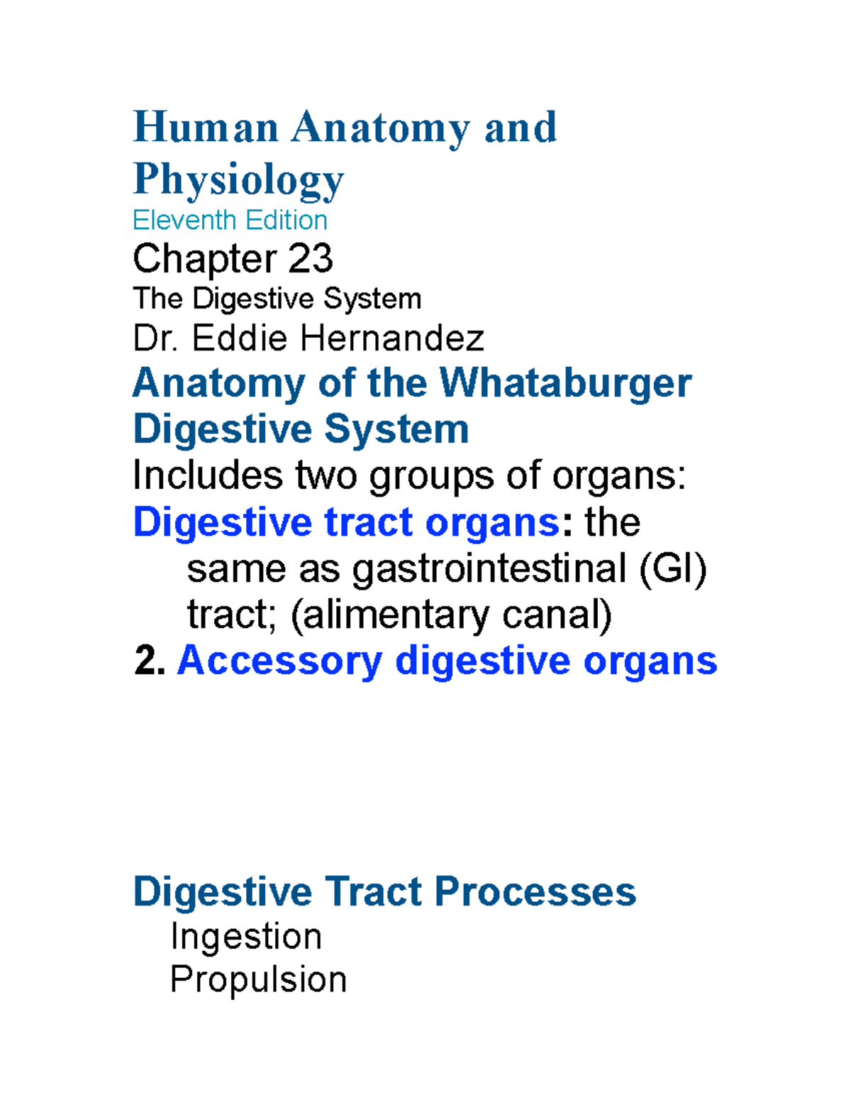 AP2 Chapter 23 The Digestive System-1 pdf - Human Anatomy and ...