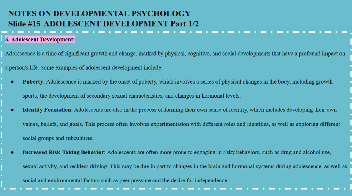 2023-03-11 (13) - 20 Slides Each with notes on developmental psychology ...