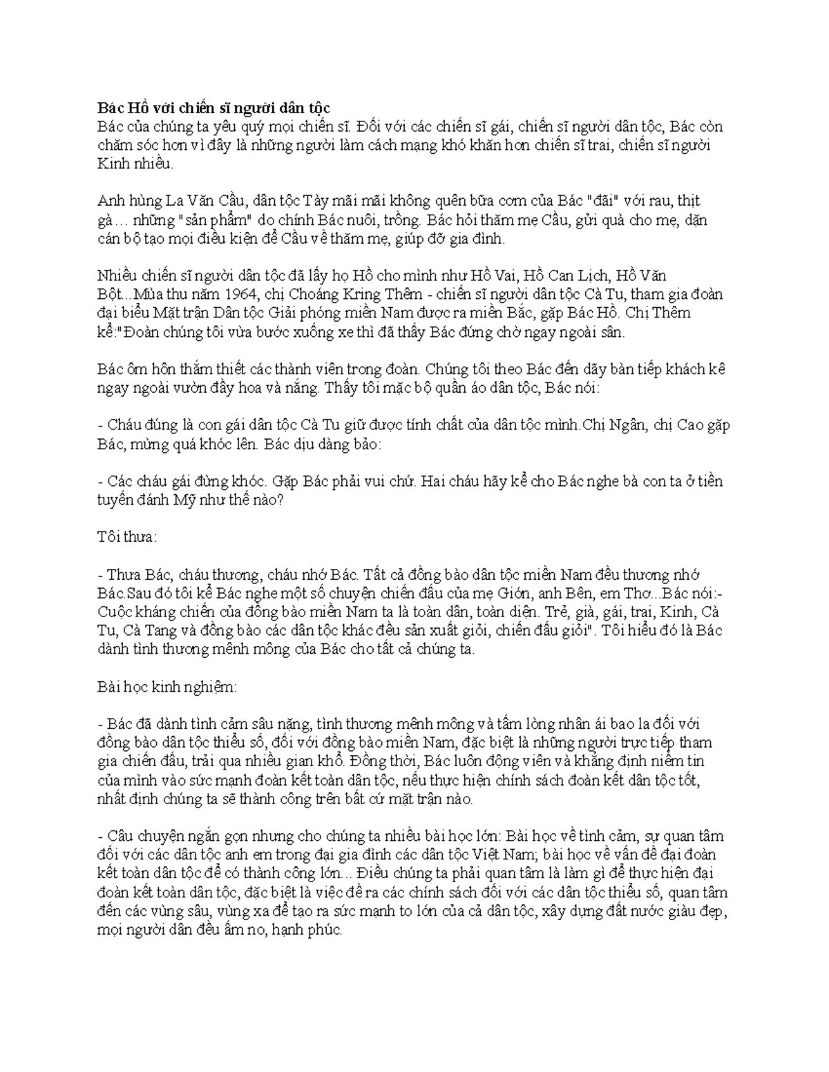 Câu chuyện của Bác - ásdfsd dfhshdjfskjdfjksd - Bác Hồ với chiến sĩ ...