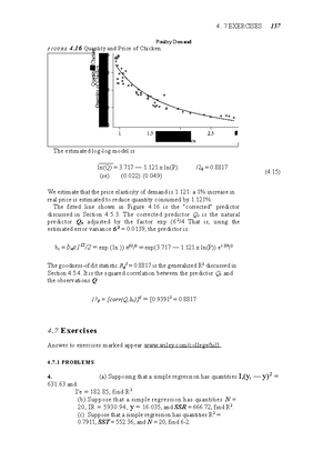 Chapter 3 exercises on linear regression - Econometrics - Studocu