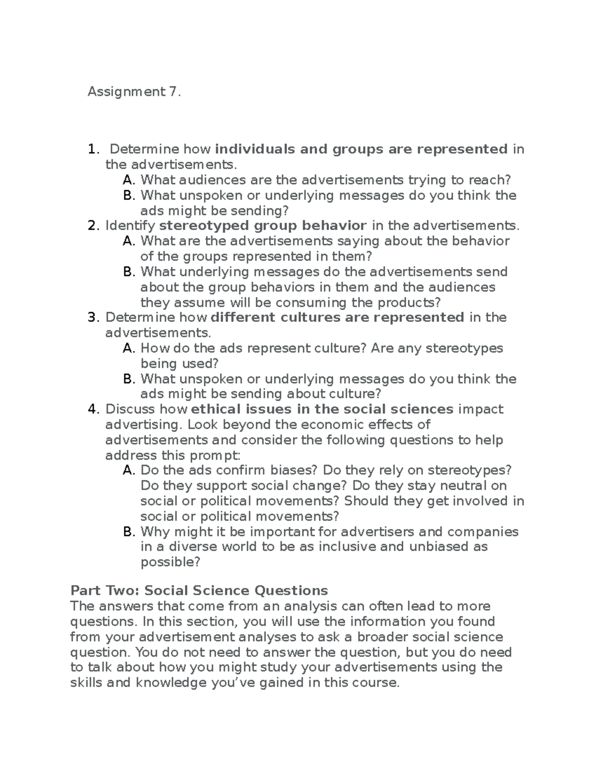 Assignment 7 template - assignmrnt - Assignment 7. Determine how ...