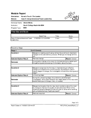 ATI Quality Improvement - Date/Time Time Use Total Time Use: 1 hr 4 min ...