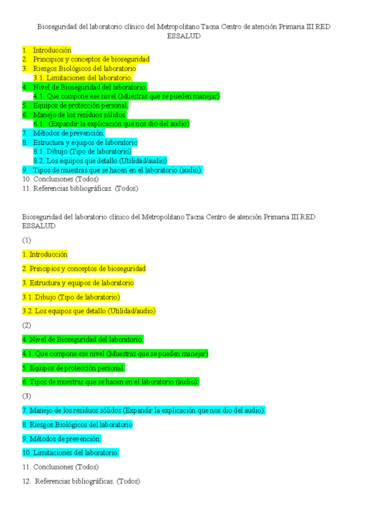 Bioseguridad del laboratorio clínico del Metropolitano Tacna Centro de ...