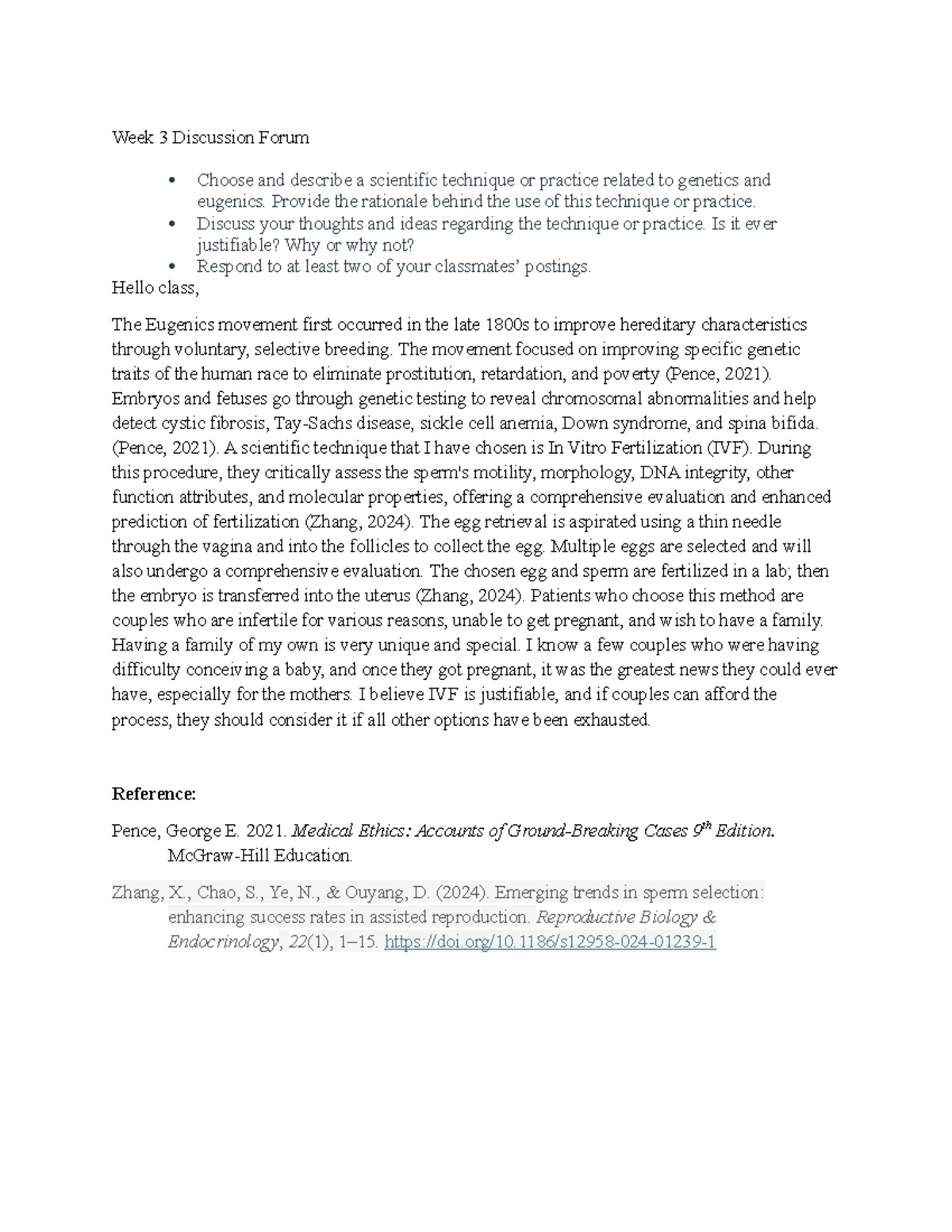 Week 3 Discussion Forum 434 - Week 3 Discussion Forum Choose and ...