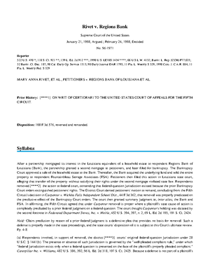 Civil Procedure Midterm Exam Sample Essay Answers - Civ Pro I - Studocu