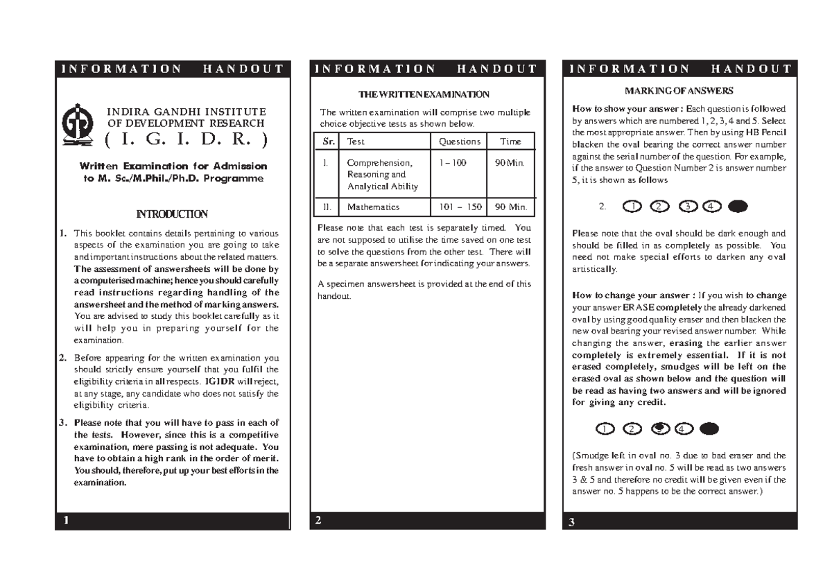 Sample-igidr - This document contains the sample paper for igidr MSc ...