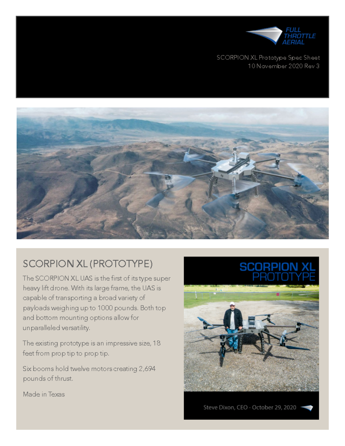 Scorption XL Spec Sheet Rev 3 - SCORPION XL (PROTOTYPE) The SCORPION XL ...