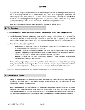 Lab C1 - Handout - v6-1 - Lab C Spring 2022, Phys 117/121 Lab C1 1 ...