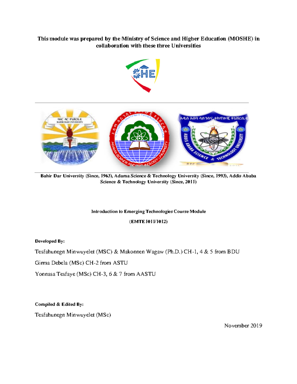 Introduction to Emerging Technologies module - Information ...