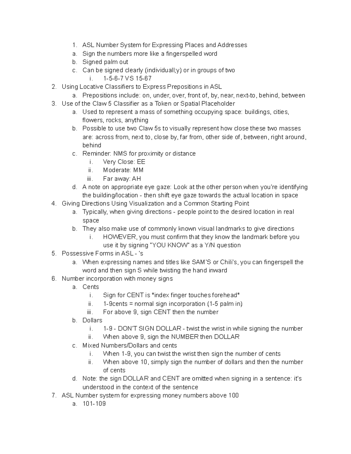 Unit 13 Errands Around Town - ASL Number System for Expressing Places ...