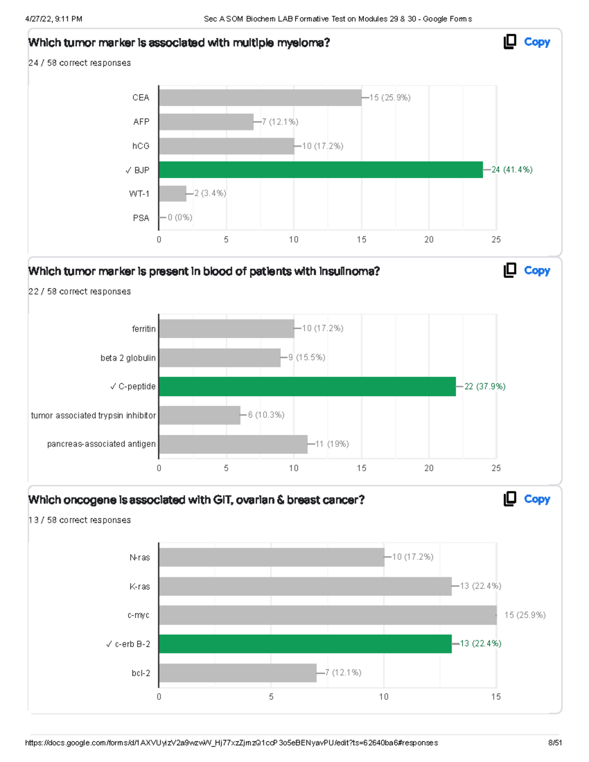 Sec A SOM Biochem LAB Formative Test on Modules 29 30 Google Forms ...