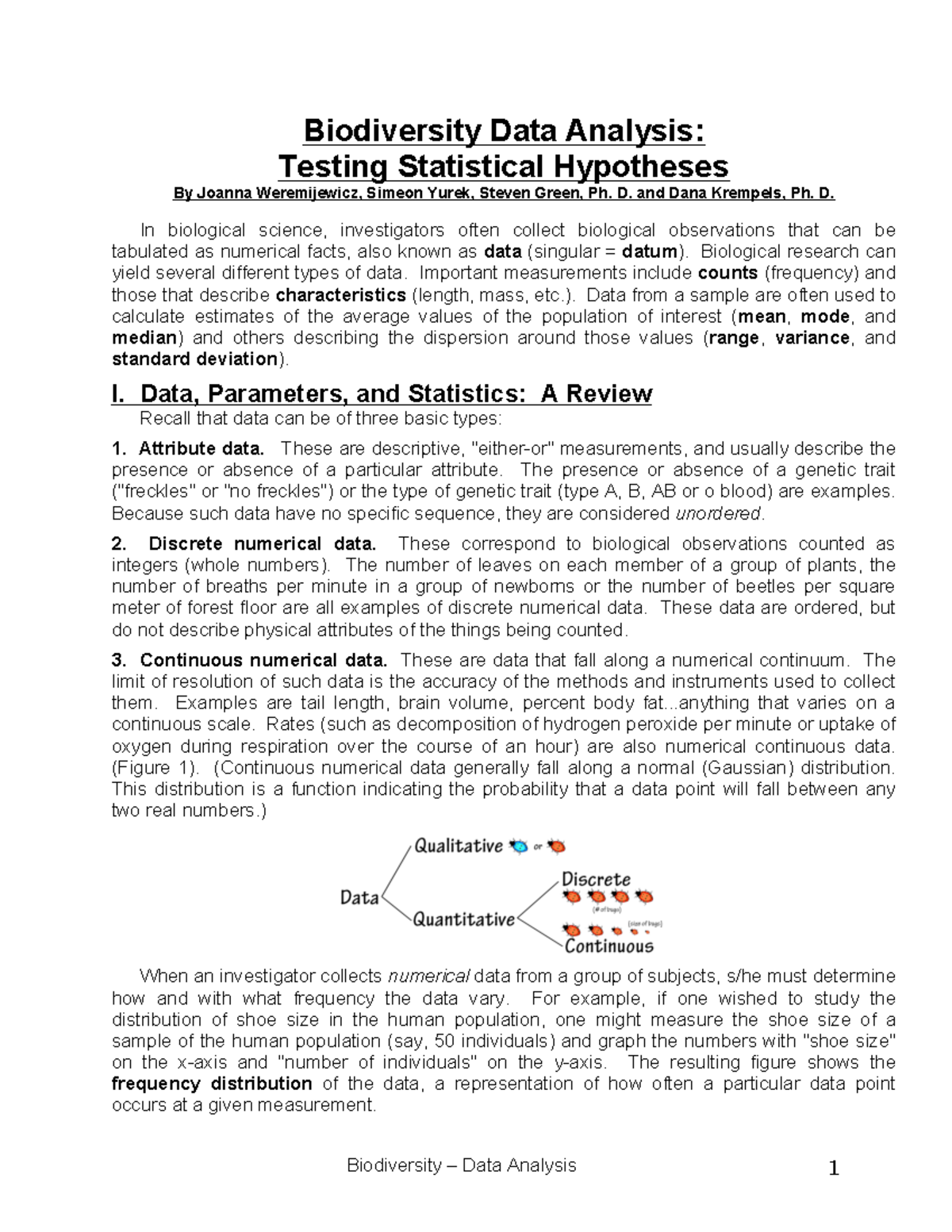 Bio 5 - mandatory biology diversity lab assignment - Biodiversity Data ...