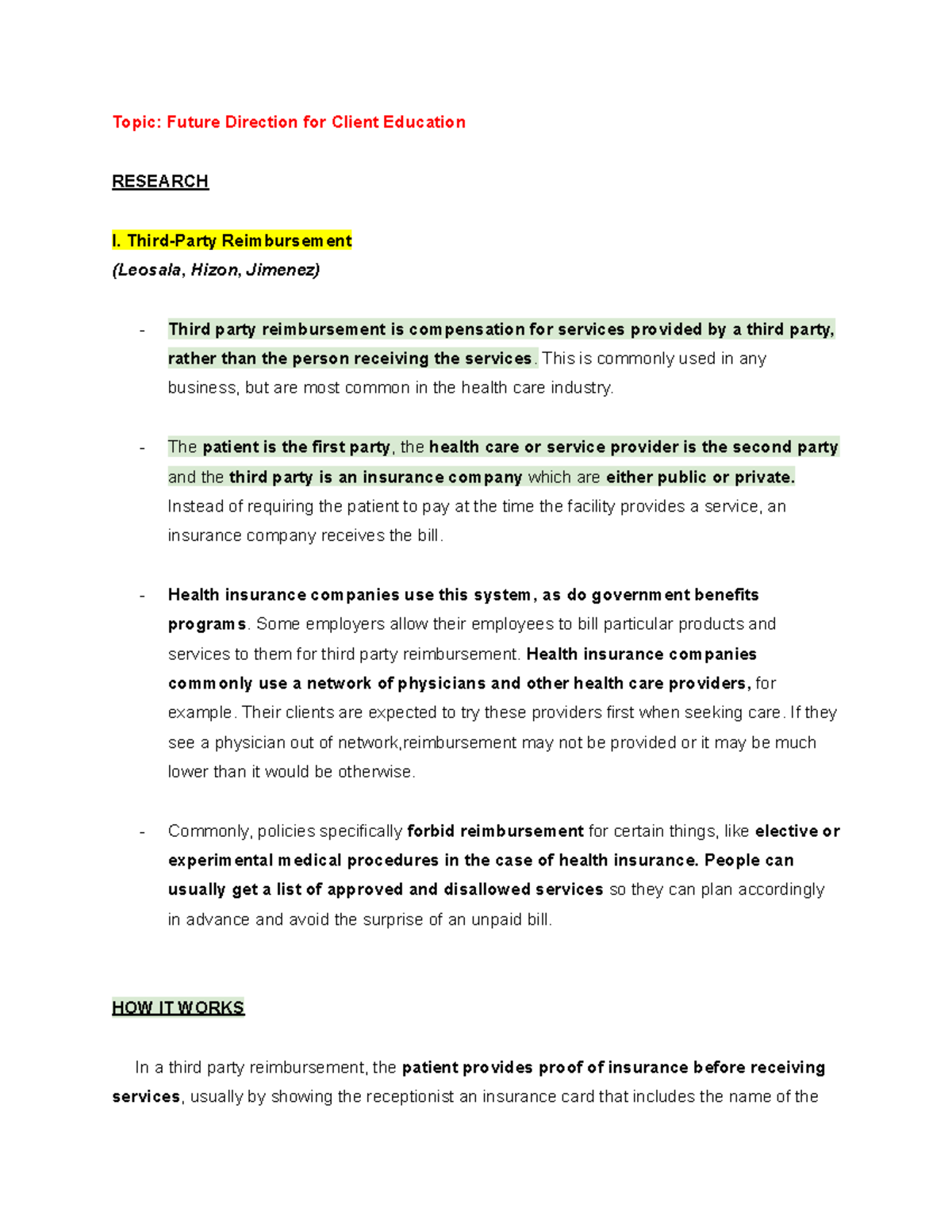 5TH Topic- Future Direction FOR Client Education -1 - Topic: Future ...