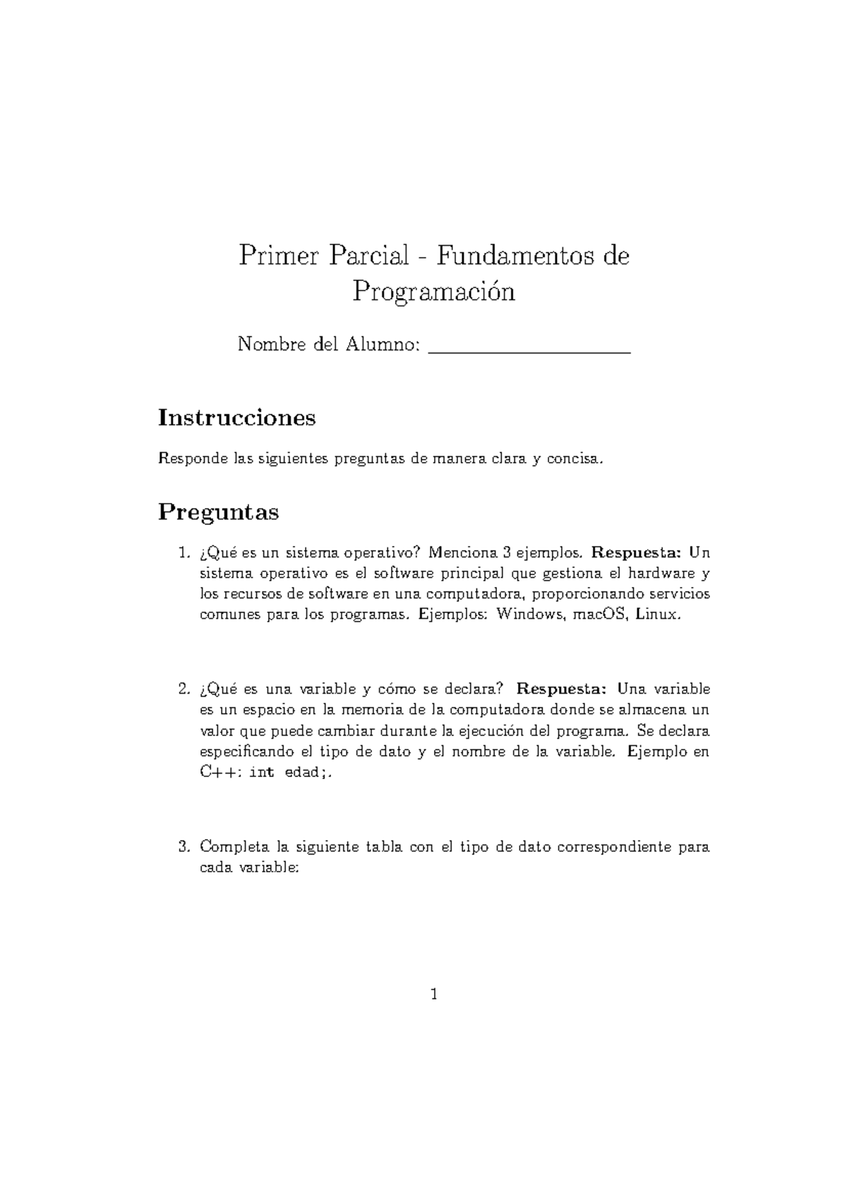 Examen Resuelto - programacion - Primer Parcial - Fundamentos de ...