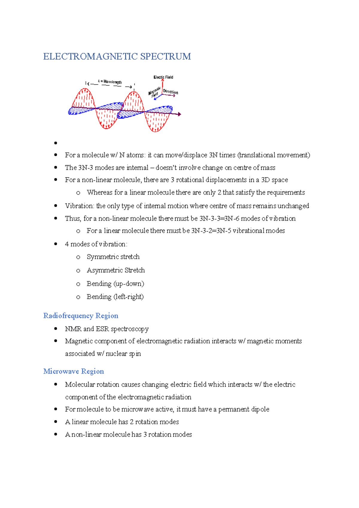 11. LECT12 - Electromagnetic Spectrum - ELECTROMAGNETIC SPECTRUM For a ...