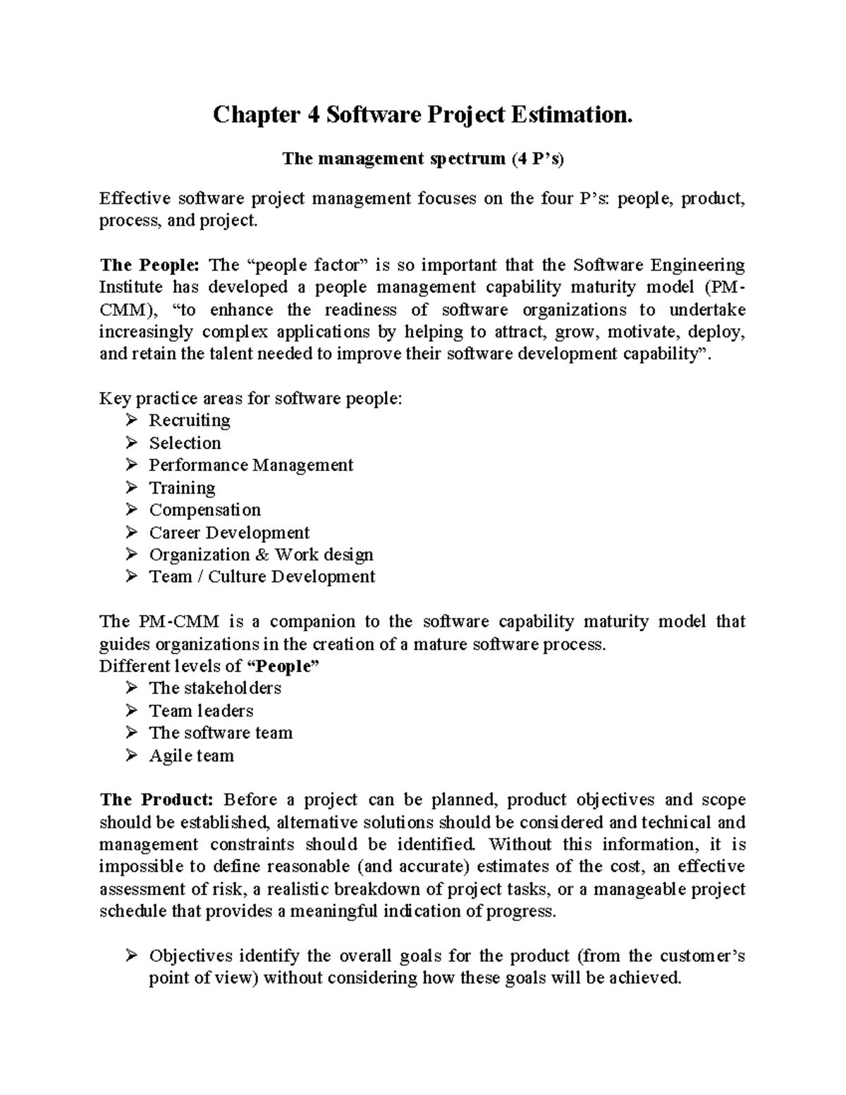 Chap 4 - Software engineering - Chapter 4 Software Project Estimation. The management spectrum ...