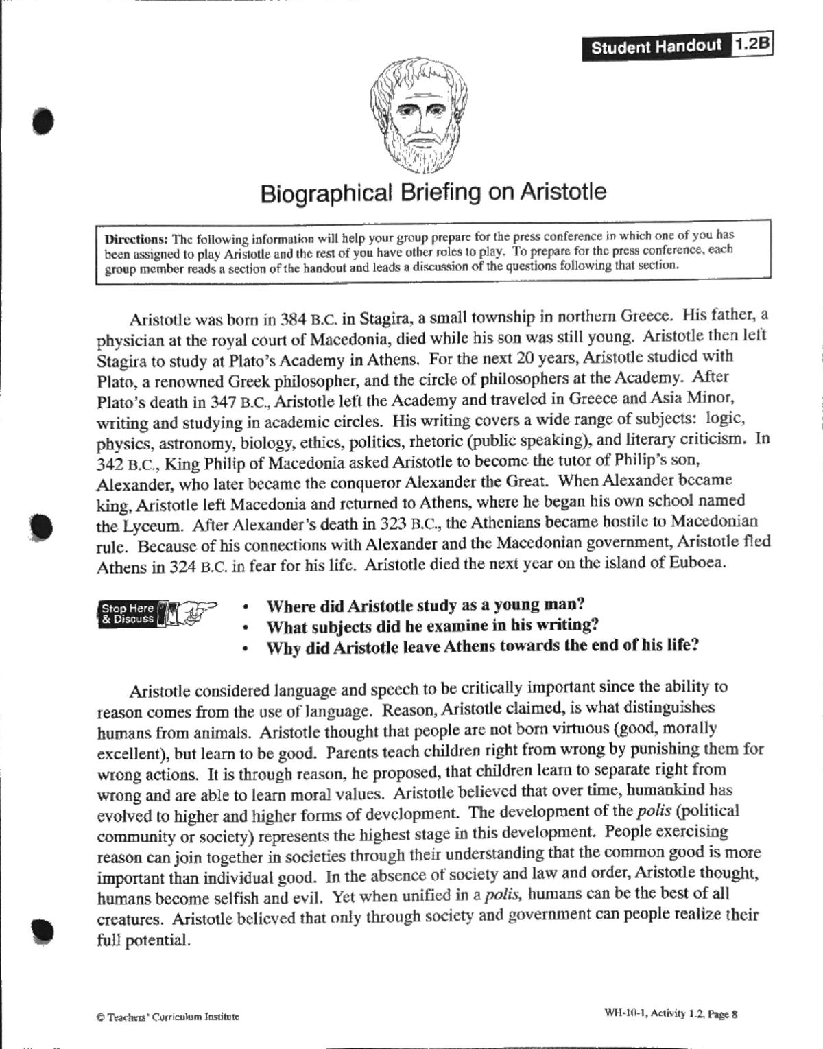 Historical Figure Briefings - Student Hand0Ut Biographical Briefing on ...