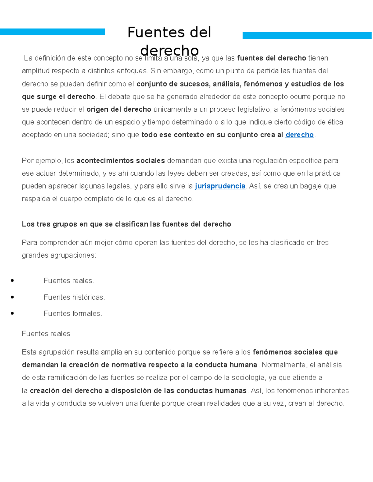 Fuentes del derecho - Sin embargo, como un punto de partida las fuentes ...