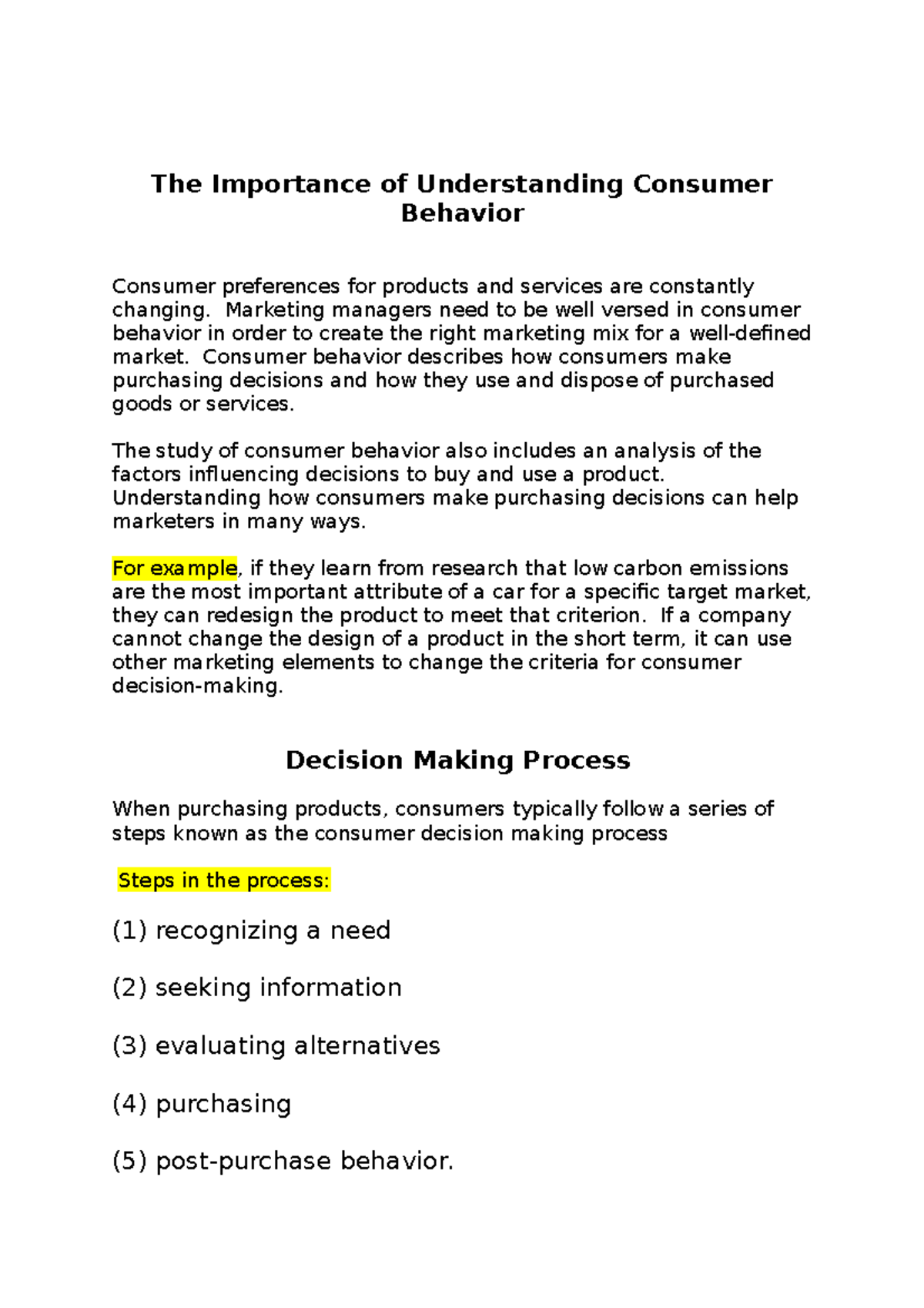 The Importance of Understanding Consumer Behavior and Decision Making ...