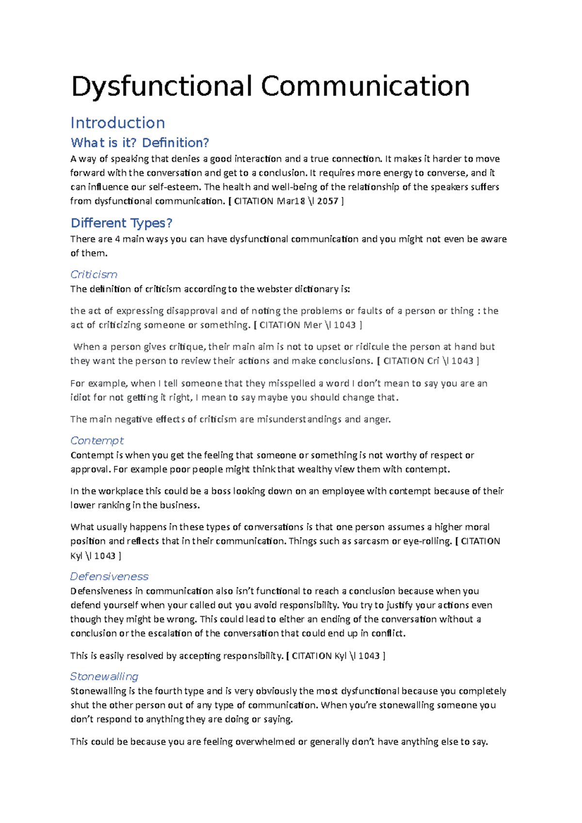 Dysfunctional Communication - Dysfunctional Communication Introduction ...