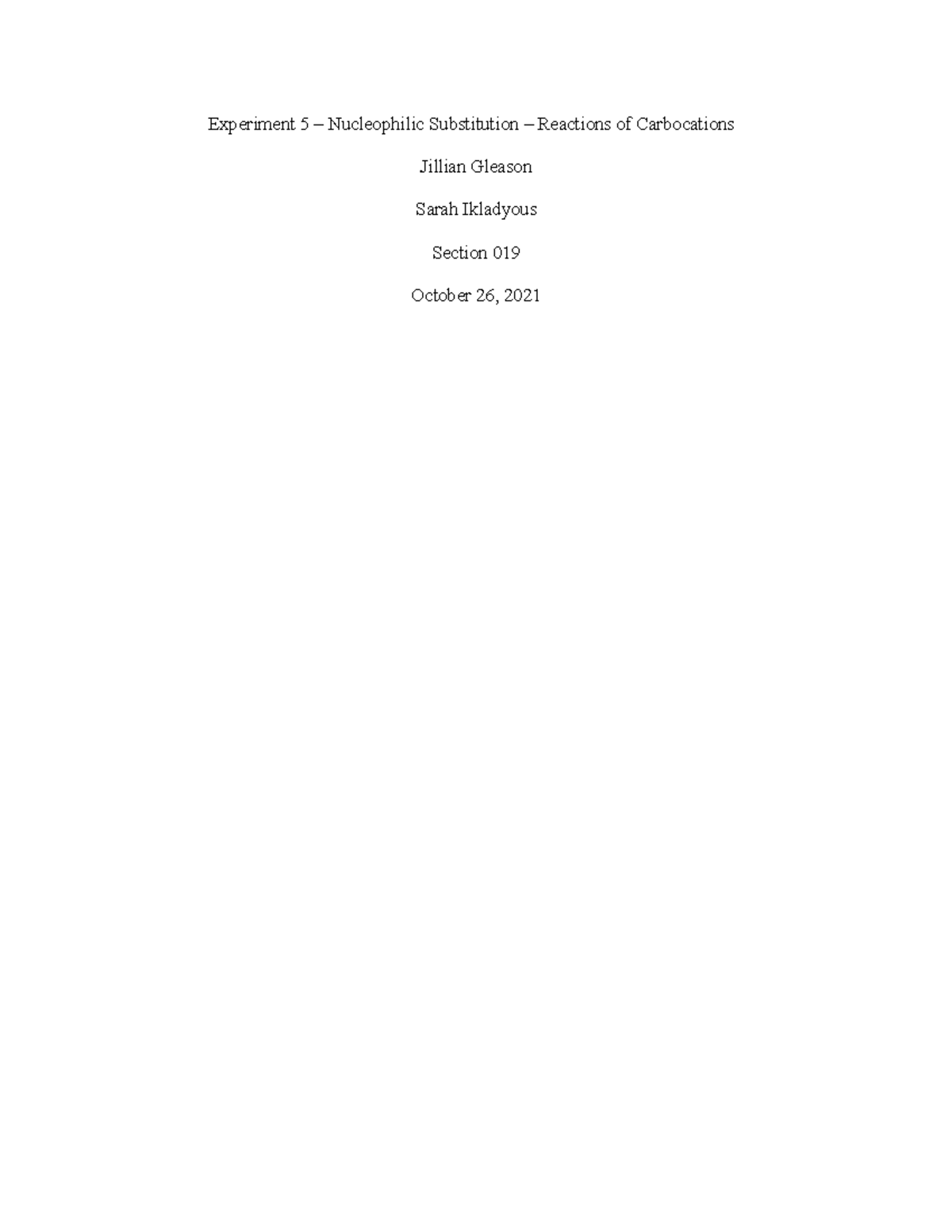 Post lab 5 - Post lab for experiment 5. graded and received an A ...