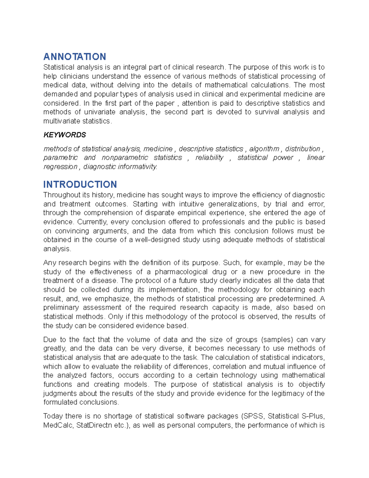 Data analysis final paper Ilkin Ibrahimli - ANNOTATION Statistical ...