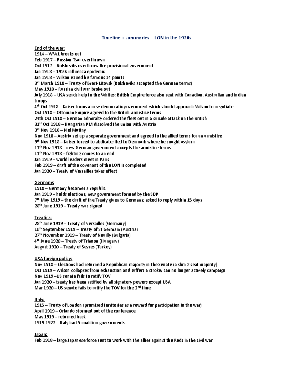 Timeline - 1920s - Summary History - Timeline + summaries – LON in the ...