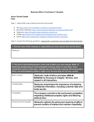 [Solved] Does starbucks code of ethics describe an ethical minimumlegal ...