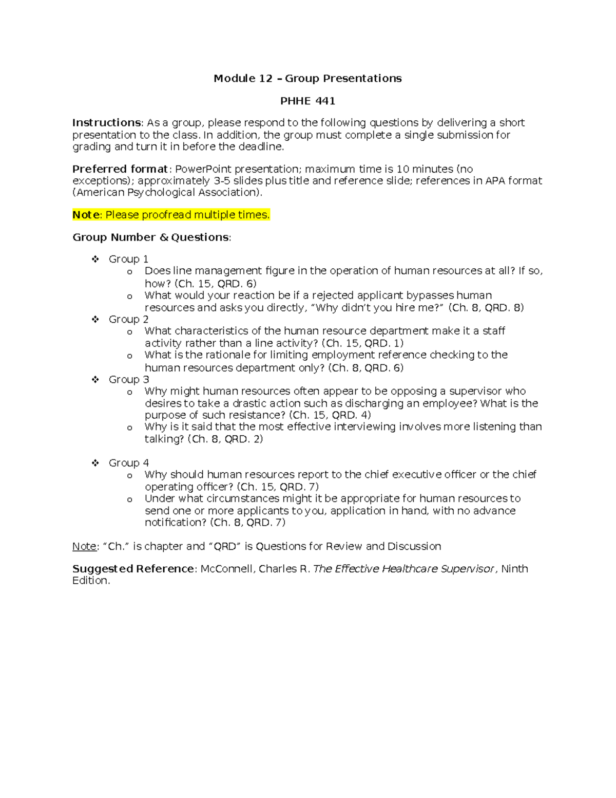 Module 12 - Group Presentations (1) - Tagged - Module 12 – Group Presentations PHHE 441 - Studocu