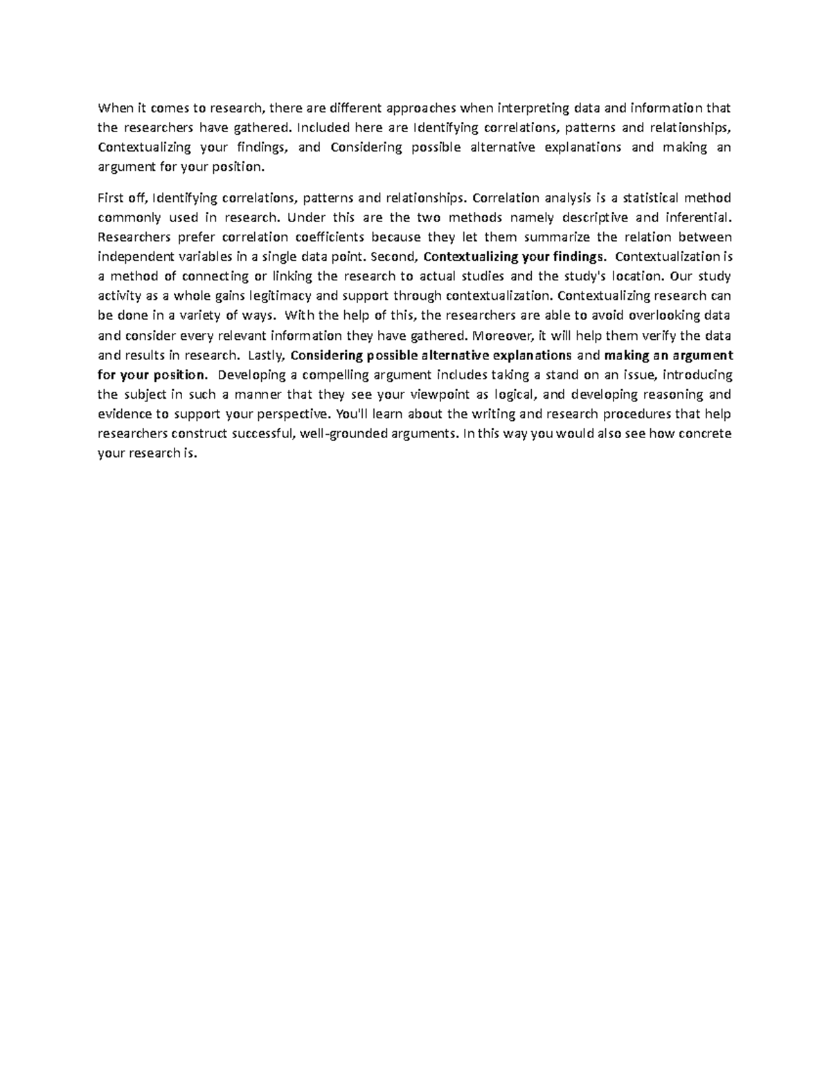 Interpretation - Nothing follows - When it comes to research, there are ...