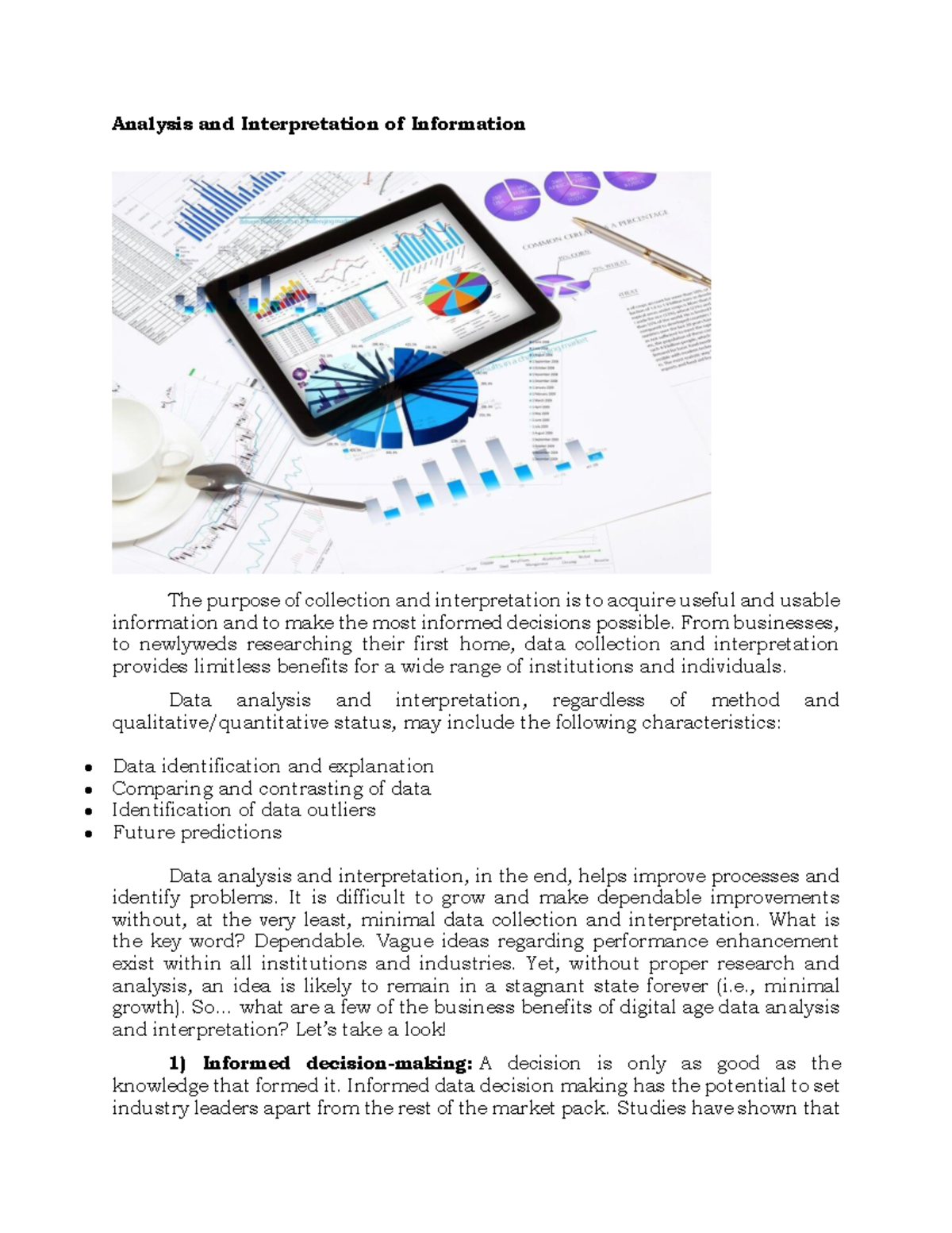 IT205 - Info Mgmt - Lesson 5 - Analysis and Interpretation of ...