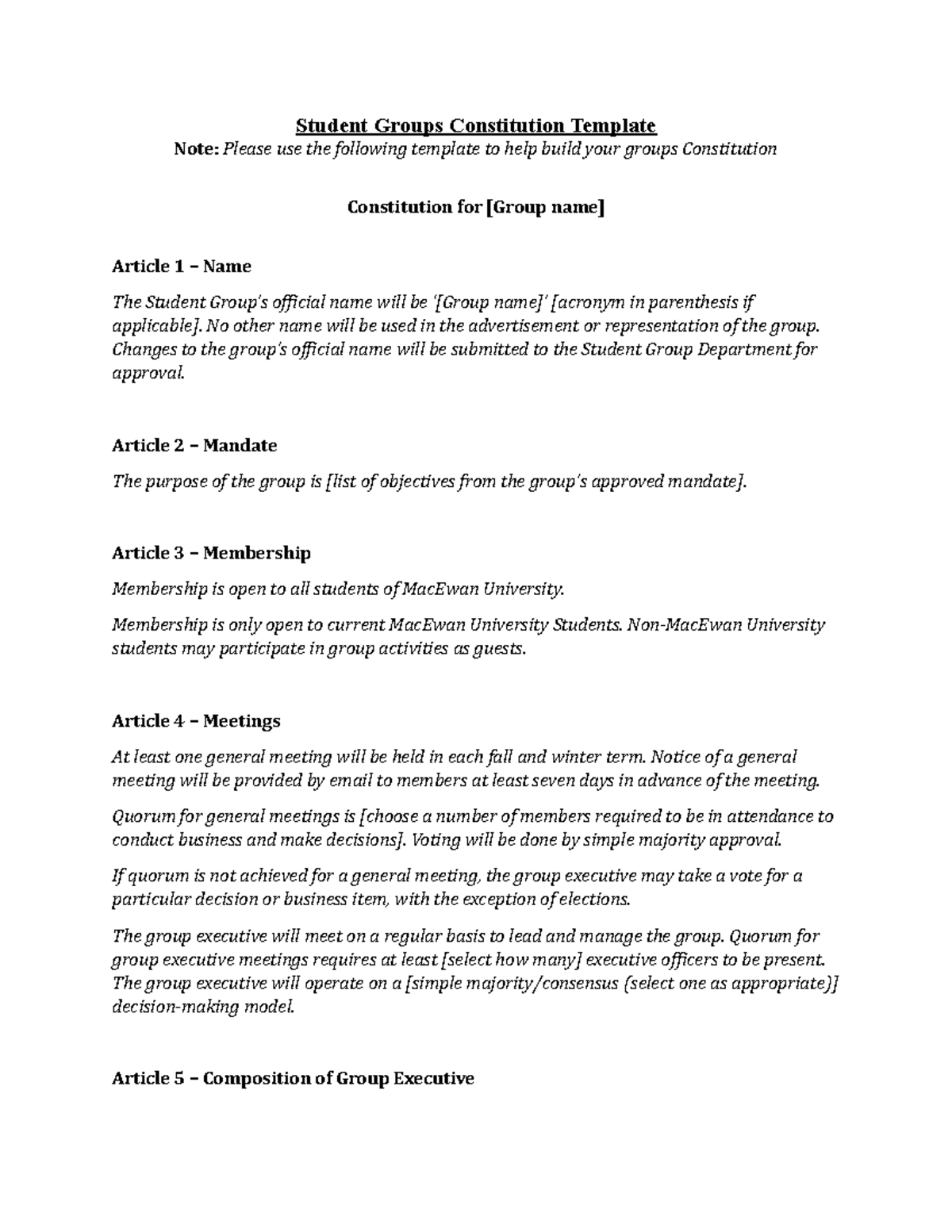 Student-Groups-Constitution-Template - Student Groups Constitution ...