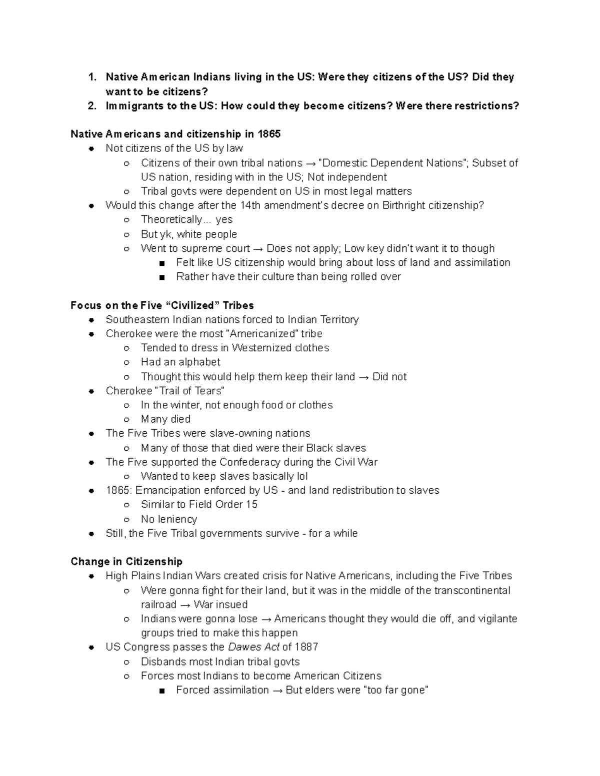 Ch 16 First Peoples and New Arrivals - US Citizenship ca. 1865 - 1900 ...
