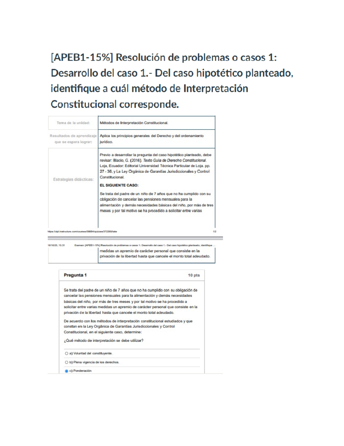 CASO Hipotetico 1 - Trabajo de caso hipotético de derecho - Practicum l ...