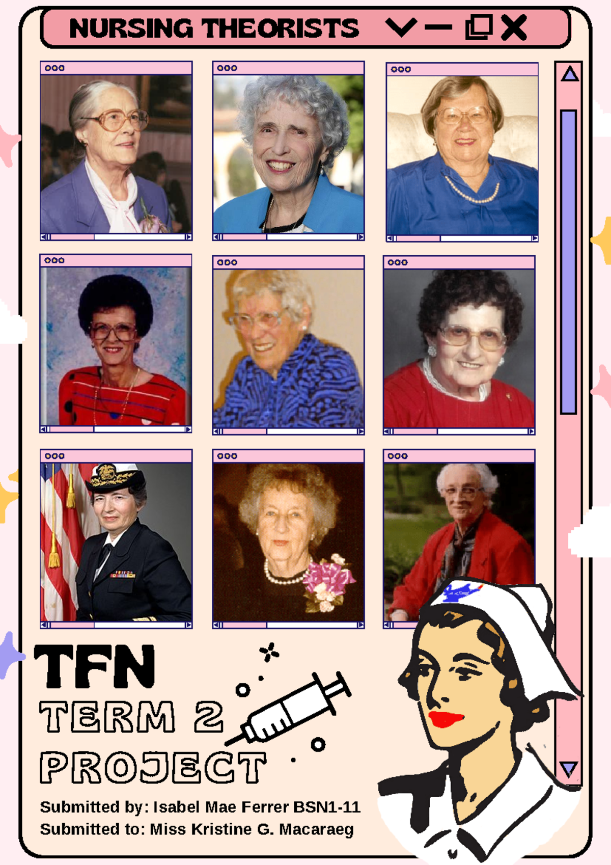 Pink and Purple Aesthetic Retro Professional Portfolio Cover A4 ...