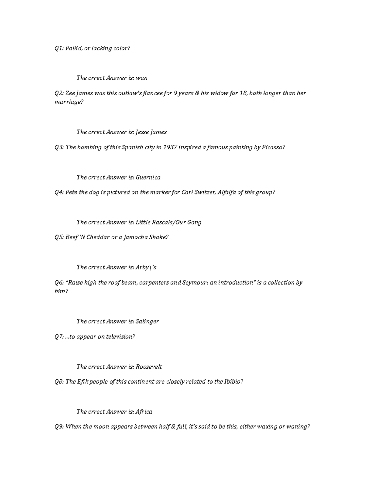 1 Psset for GKLJ - Q1: Pallid, or lacking color? The crrect Answer is ...