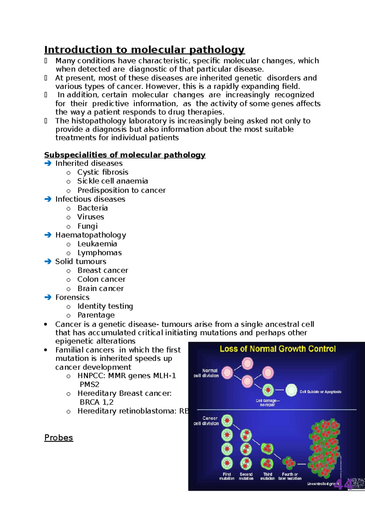Introduction to molecular pathology - At present, most of these ...
