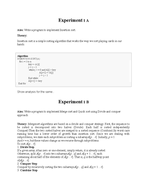 Question Bank For Algorithm - Analysis Of Algorithms - MU - Studocu